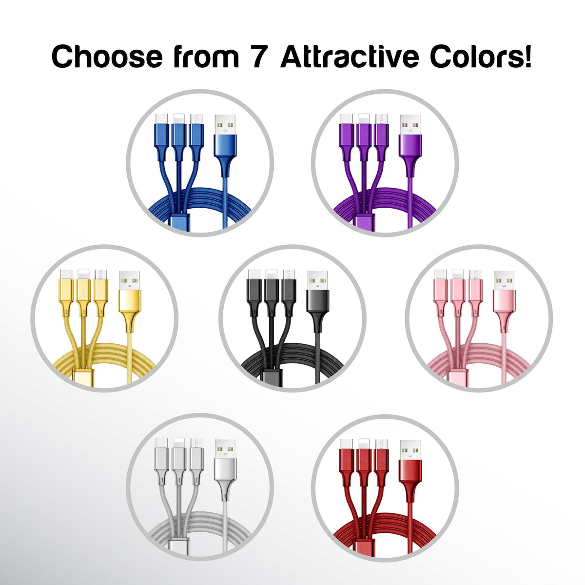 10 foot 3in1 Charging Cable 60 piece Display Bundle – Mila Lifestyle ...