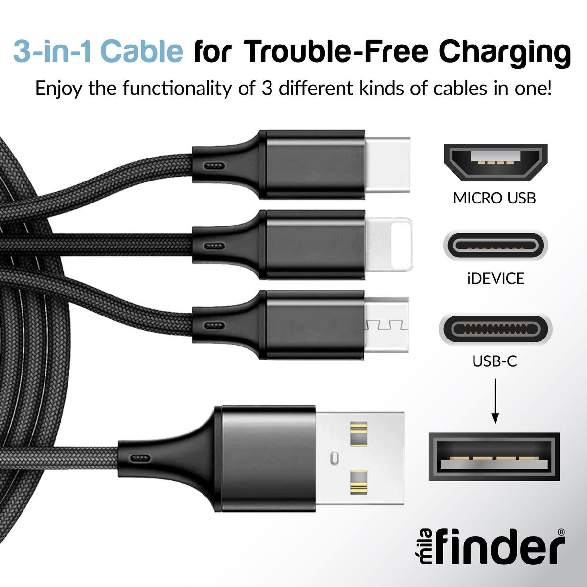 Wholesale 3-in-1 Charging Cable (12 Pack) - Mila Wholesale – Mila ...